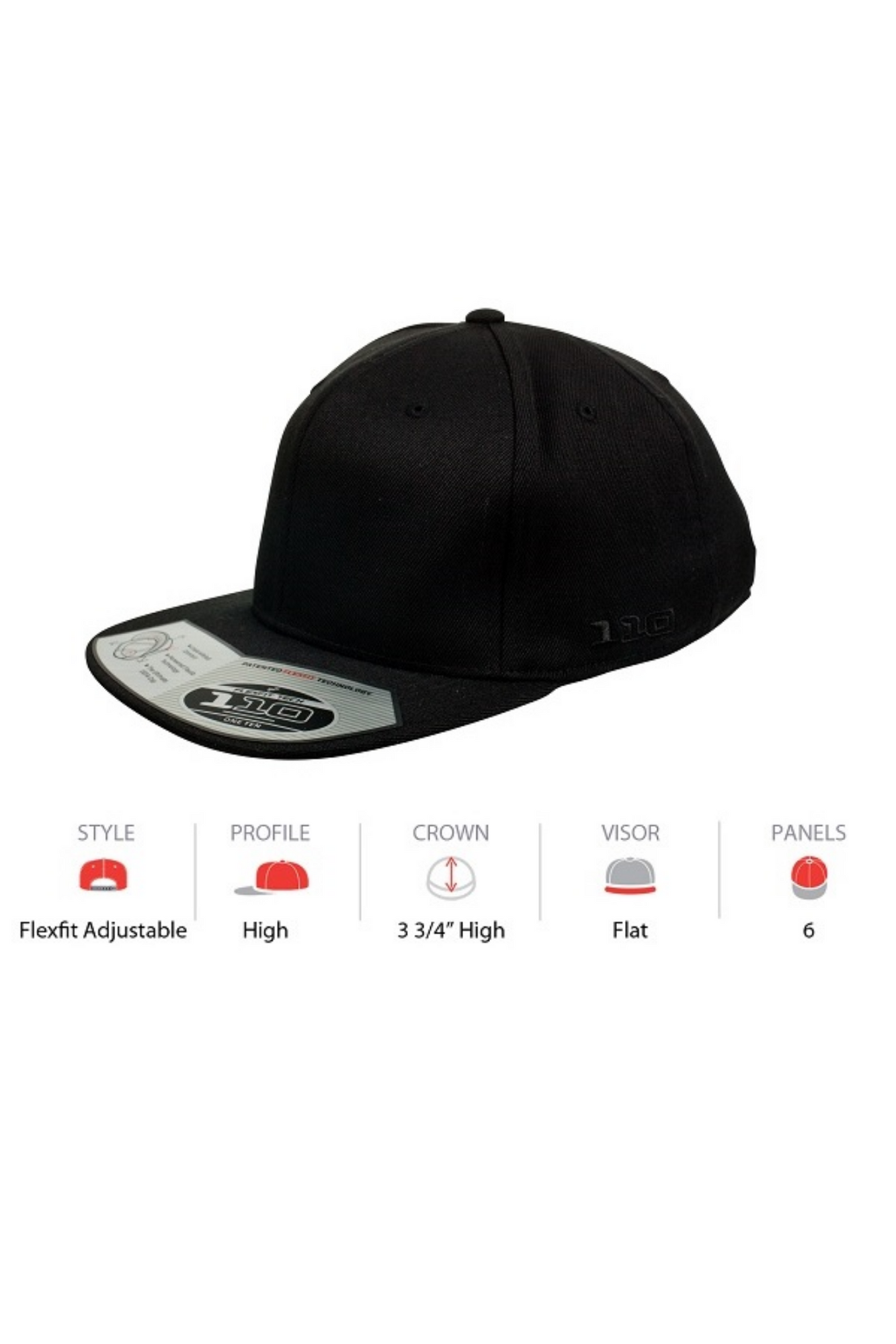 110F Flexfit 110® Flat Peak Cap - Wholesale Price Gurranteed